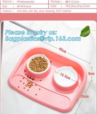 Cina Pet Dog Bowls 2 Stainless Steel Dog Bowl No Spill Non-Skid Silicone Mat Pet Food Scoop Water and Food Feeder Bowl in vendita