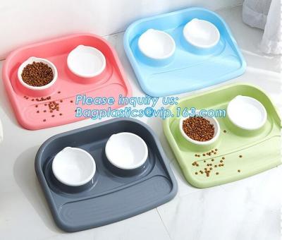 Cina Pet Dog Bowls 2 Stainless Steel Dog Bowl No Spill Non-Skid Silicone Mat Pet Food Scoop Water and Food Feeder Bowl in vendita