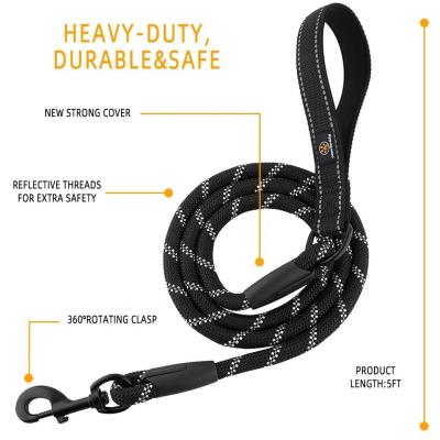 China Dog Leash Heavy Duty, Comfortable Padded Handle, Highly Reflective Threads Dog Leash for Large Dogs for sale