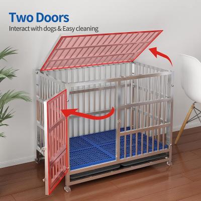 Cina Outdoor Dog Kennels for Large Dogs with Roof, Heavy Duty Metal Dog Enclosures for Outside, Large House Cage Dog Pen in vendita