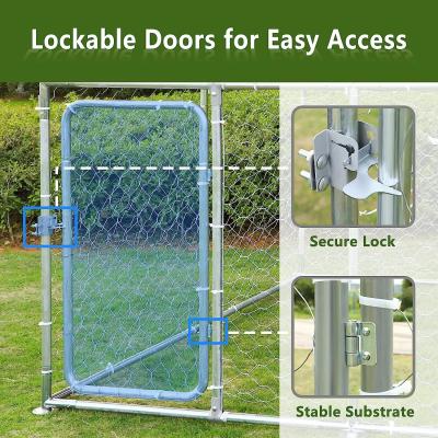 Cina Outdoor Dog Kennels for Large Dogs with Roof, Heavy Duty Metal Dog Enclosures for Outside, Large House Cage Dog Pen in vendita