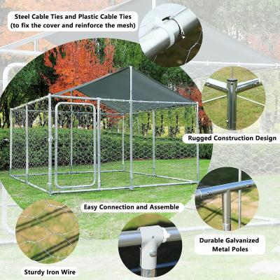 Cina Outdoor Dog Kennels for Large Dogs with Roof, Heavy Duty Metal Dog Enclosures for Outside, Large House Cage Dog Pen in vendita