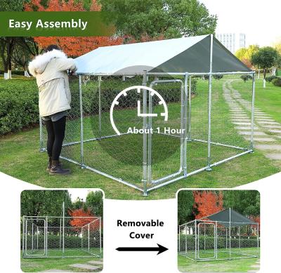 Cina Outdoor Dog Kennels for Large Dogs with Roof, Heavy Duty Metal Dog Enclosures for Outside, Large House Cage Dog Pen in vendita