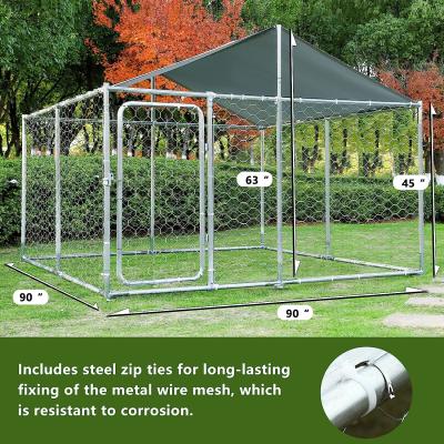 Cina Outdoor Dog Kennels for Large Dogs with Roof, Heavy Duty Metal Dog Enclosures for Outside, Large House Cage Dog Pen in vendita