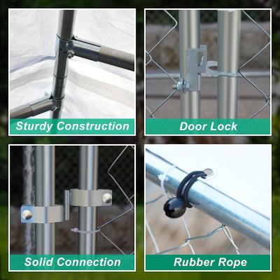 Cina Outdoor Dog Kennels for Large Dogs with Roof, Heavy Duty Metal Dog Enclosures for Outside, Large House Cage Dog Pen in vendita