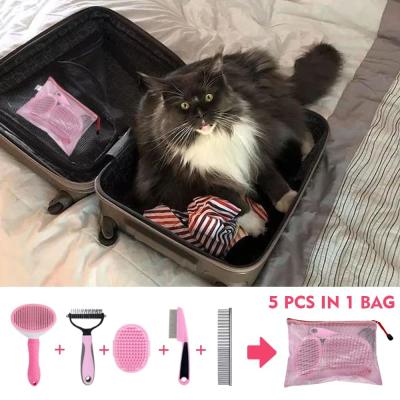 Cina Dog Brush Grooming Kit 5 In 1 Shedding - Dog Grooming Dog Brush for Shedding Haired Dogs, Deshedder Brush for Dogs in vendita