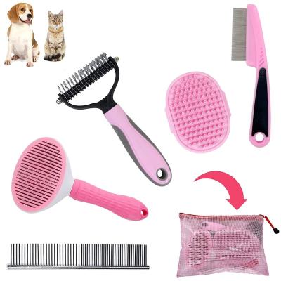 Cina Dog Brush Grooming Kit 5 In 1 Shedding - Dog Grooming Dog Brush for Shedding Haired Dogs, Deshedder Brush for Dogs in vendita