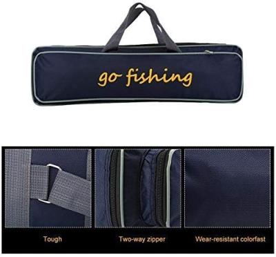 Cina Durable Canvas Fishing Rod & Reel Organizer Bag Travel Carry Case Bag- Holds 5 Poles & Tackle in vendita