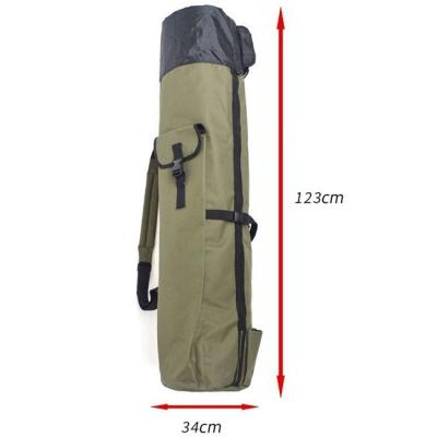 Cina Durable Canvas Fishing Rod & Reel Organizer Bag Travel Carry Case Bag- Holds 5 Poles & Tackle in vendita