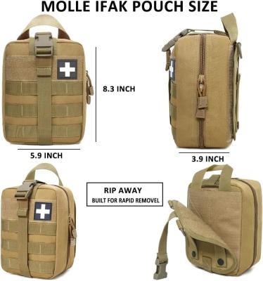 Cina 1000D Molle Ifak Pouch Rip Away, Tactical Tear Away Medical Pouch Empty, Military First Aid Pouch Bag Only for Camping in vendita