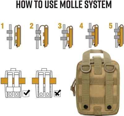 Cina 1000D Molle Ifak Pouch Rip Away, Tactical Tear Away Medical Pouch Empty, Military First Aid Pouch Bag Only for Camping in vendita