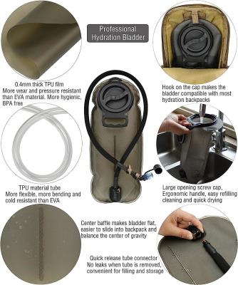 Cina 2L/2.5L/3L TPU Hydration Bladder, Tasteless BPA Free Water Reservoir Bag with Insulated Tube for Hydration Pack in vendita