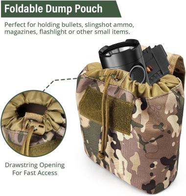 Cina Molle Dump Pouch, Tactical Slingshot Ammo Pouch Foldable Mag Dump Pouch Magazine Utility Roll Up Wiast Bag Drawstring in vendita