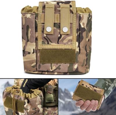 Cina Molle Dump Pouch, Tactical Slingshot Ammo Pouch Foldable Mag Dump Pouch Magazine Utility Roll Up Wiast Bag Drawstring in vendita