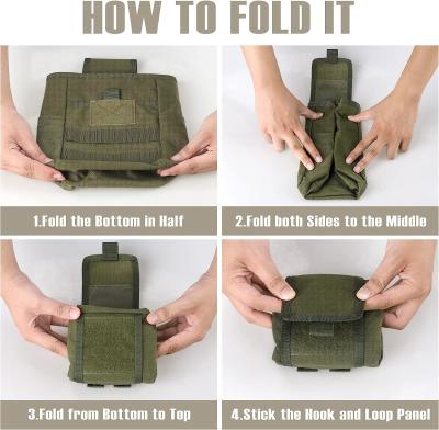 Cina Molle Dump Pouch, Tactical Slingshot Ammo Pouch Foldable Mag Dump Pouch Magazine Utility Roll Up Wiast Bag Drawstring in vendita
