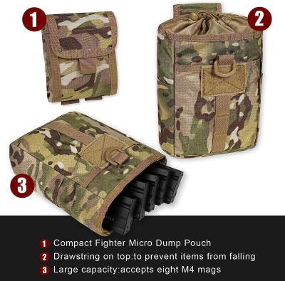 Cina Molle Dump Pouch, Tactical Slingshot Ammo Pouch Foldable Mag Dump Pouch Magazine Utility Roll Up Wiast Bag Drawstring in vendita