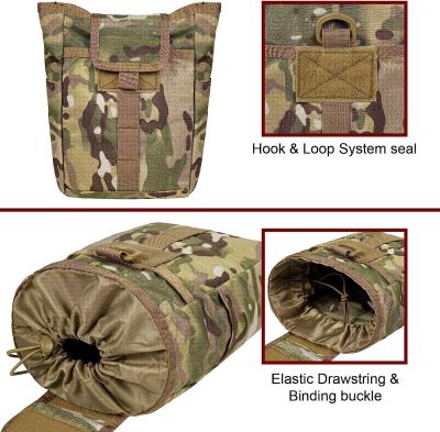 Cina Molle Dump Pouch, Tactical Slingshot Ammo Pouch Foldable Mag Dump Pouch Magazine Utility Roll Up Wiast Bag Drawstring in vendita
