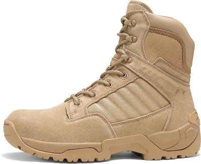 중국 Camouflage Military Boots, Men'S Military Tactical Work Boots Side Zipper Leather Motorcycle Combat Boots (6-8 Inches) 판매용