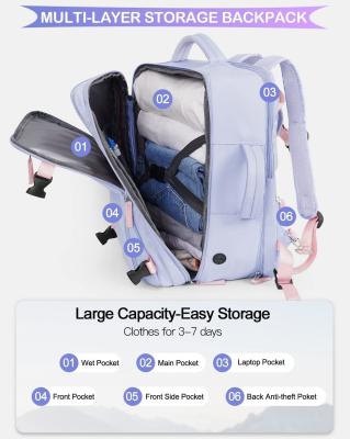Cina Travel Backpack Flight Airline Approved, Personal Item Bag For Women, Laptop Backpack, Waterproof Sports Casua in vendita