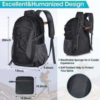 China Hiking Backpack 40L Waterproof Camping Backpack Lightweight Packable Backpack for Women Men Outdoor Travel Daypack for sale
