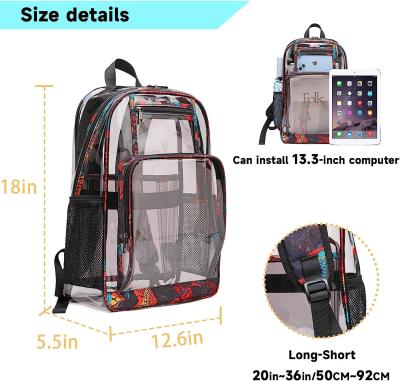 Cina Clear Backpack Heavy Duty Kids Backpacks for Boys Clear Bookbag Stadium Approved Transparent Bags in vendita