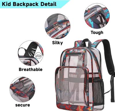 Cina Clear Backpack Heavy Duty Kids Backpacks for Boys Clear Bookbag Stadium Approved Transparent Bags in vendita