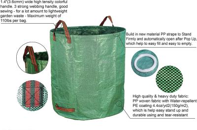 Cina 72 Gallons Garden Bag - Reuseable Heavy Duty Gardening Bags, Lawn Pool Garden Leaf Waste Bag in vendita