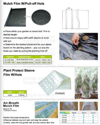 Cina Weed Control Mulch Film, Agriculture Vegetable Black PE Films, 5 Holes Greenhouse Perforated Film in vendita