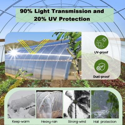 China Greenhouse Plastic Sheeting 12x25 ft, 6 mil Clear Film Cover UV-Resistant Polyethylene Greenhouse Film for sale