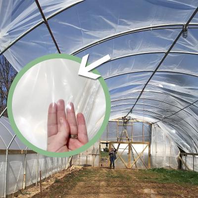China Greenhouse Plastic Sheeting 12x25 ft, 6 mil Clear Film Cover UV-Resistant Polyethylene Greenhouse Film for sale