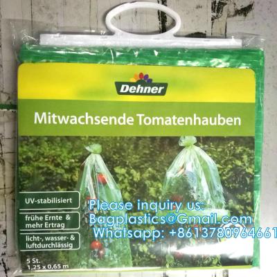 Cina Perforated Tomato Tube Cover Frost Protection Bag Garden Used Cover Tomato Growing Covers Sleeves With Ties in vendita