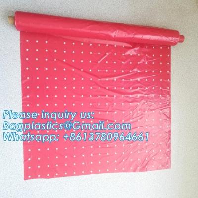 China Pe Mulch Film With Holes For Agriculture Perforated Red Plastic Mulch For Peppers Crop Cover For Tomatoes for sale