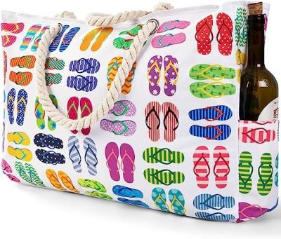 Cina Beach Bag for Women - Large Beach Tote Bag, Waterproof Sandproof Beach Bag with Zipper, Large Swim Pool Beach Tote in vendita