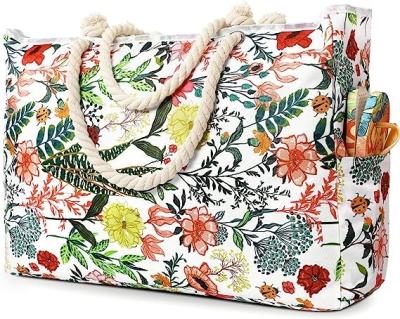 Cina Beach Bag for Women - Large Beach Tote Bag, Waterproof Sandproof Beach Bag with Zipper, Large Swim Pool Beach Tote in vendita