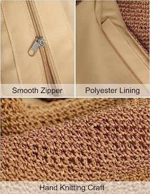 Cina Woven Tote Bag for Women Large Straw Bags Summer Beach Hand-woven Shoulder Bag Boho Rattan Handbag in vendita
