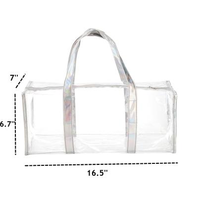 Cina Tote Bag for Women Clear Gym Bag PVC Beach Bag Sports Duffel Bag with Durable Metal Zipper (One Clear Bag) in vendita