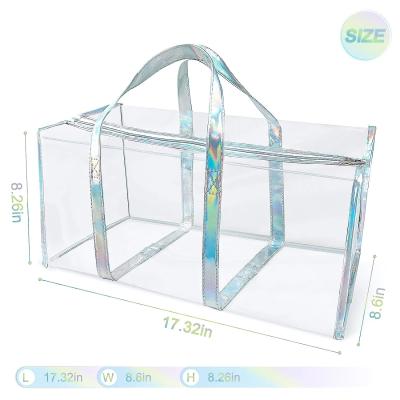 Cina Tote Bag for Women Clear Gym Bag PVC Beach Bag Sports Duffel Bag with Durable Metal Zipper (One Clear Bag) in vendita