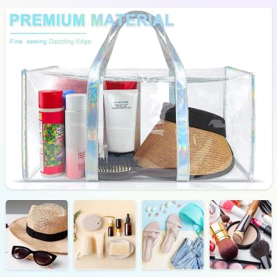 Cina Tote Bag for Women Clear Gym Bag PVC Beach Bag Sports Duffel Bag with Durable Metal Zipper (One Clear Bag) in vendita