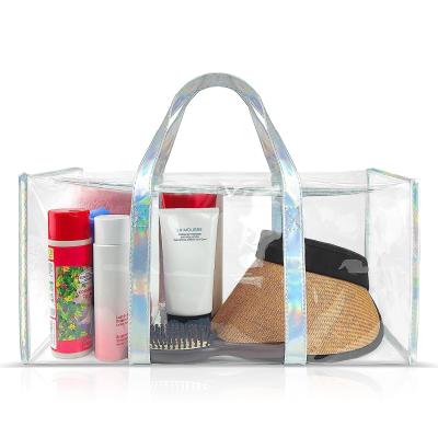 Cina Tote Bag for Women Clear Gym Bag PVC Beach Bag Sports Duffel Bag with Durable Metal Zipper (One Clear Bag) in vendita