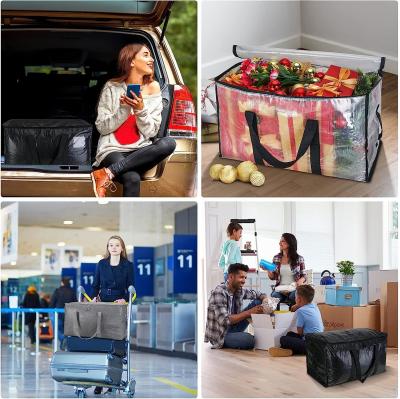 Cina Oversized Moving Bags With Reinforced Handles, Heavy-Duty Storage Tote For Clothes, Moving Supplies (Clear, 2-Pack) in vendita