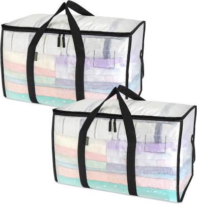 Cina Oversized Moving Bags With Reinforced Handles, Heavy-Duty Storage Tote For Clothes, Moving Supplies (Clear, 2-Pack) in vendita