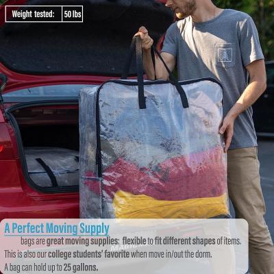 Cina Over-Sized Clear Organizer Storage Bag Strong Handles Zippers for College, Moving Supplies, Christmas Decorations in vendita