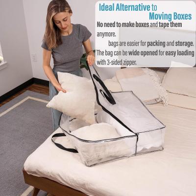 Cina Over-Sized Clear Organizer Storage Bag Strong Handles Zippers for College, Moving Supplies, Christmas Decorations in vendita