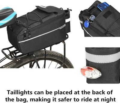 Cina Bike Rear Rack Bag 10L Insulated Bike Trunk Cooler Reflective Bicycle Rear Seat Cargo Bag Water Resistant Bike in vendita