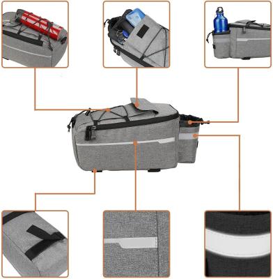Cina Bike Rear Rack Bag 10L Insulated Bike Trunk Cooler Reflective Bicycle Rear Seat Cargo Bag Water Resistant Bike in vendita