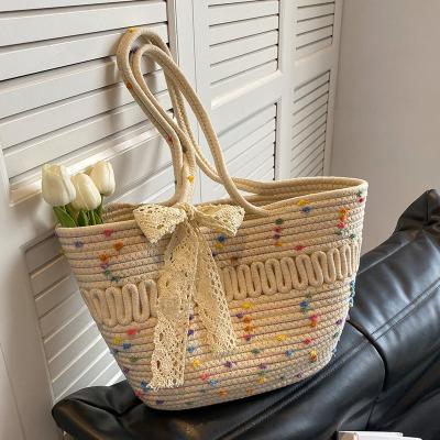 China Large-Capacity Beach Bag Fashion All-Match Commuter Tote Bag Niche Weaving Portable Foreign Style Shoulder Bag for sale