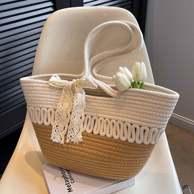 China Large-Capacity Beach Bag Fashion All-Match Commuter Tote Bag Niche Weaving Portable Foreign Style Shoulder Bag for sale
