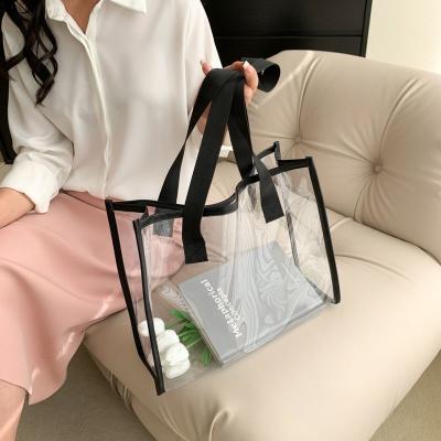Cina Transparent Large Bag Ladies Portable Color Ins Candy Color Laser Large Capacity Environmental Protection Shopping Bag in vendita