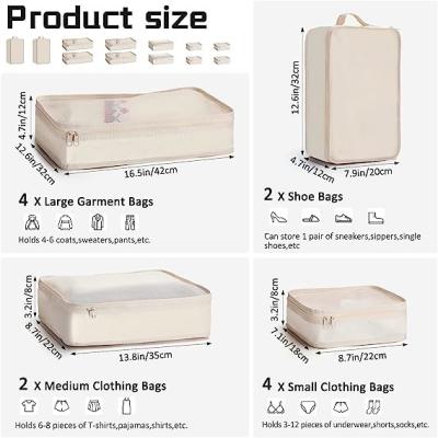Cina Travel Luggage Packing Organizers With Laundry Bag, Compression Storage Shoe Bag, Makeup Bag, Clothing Underwear Bag in vendita