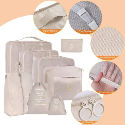 Cina Travel Luggage Packing Organizers With Laundry Bag, Compression Storage Shoe Bag, Makeup Bag, Clothing Underwear Bag in vendita